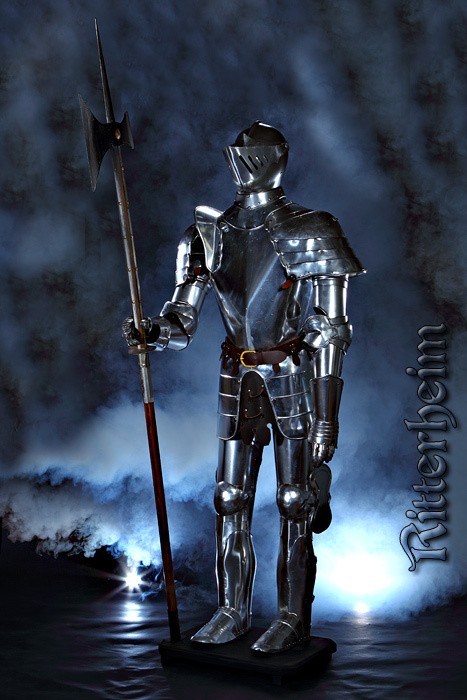 Authentic Knight Suit Of Armour halberd ca. 193cm | eBay